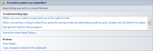 Dot Net Tips And Tricks C C Sharp Tips And Tricks Input String Was Not In A Correct Format