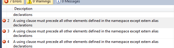 Dot Net Tips And Tricks C C Sharp Tips And Tricks A Using Clause Must Precede All Other