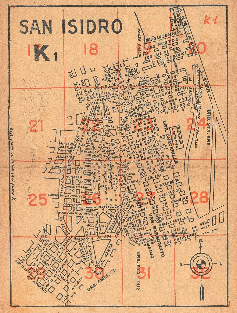 Planos de calles de 1939 de Lima y Callao en el Perú: Distrito de San ...
