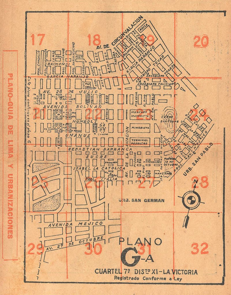Planos de calles de 1939 de Lima y Callao en el Perú: Distrito de La ...