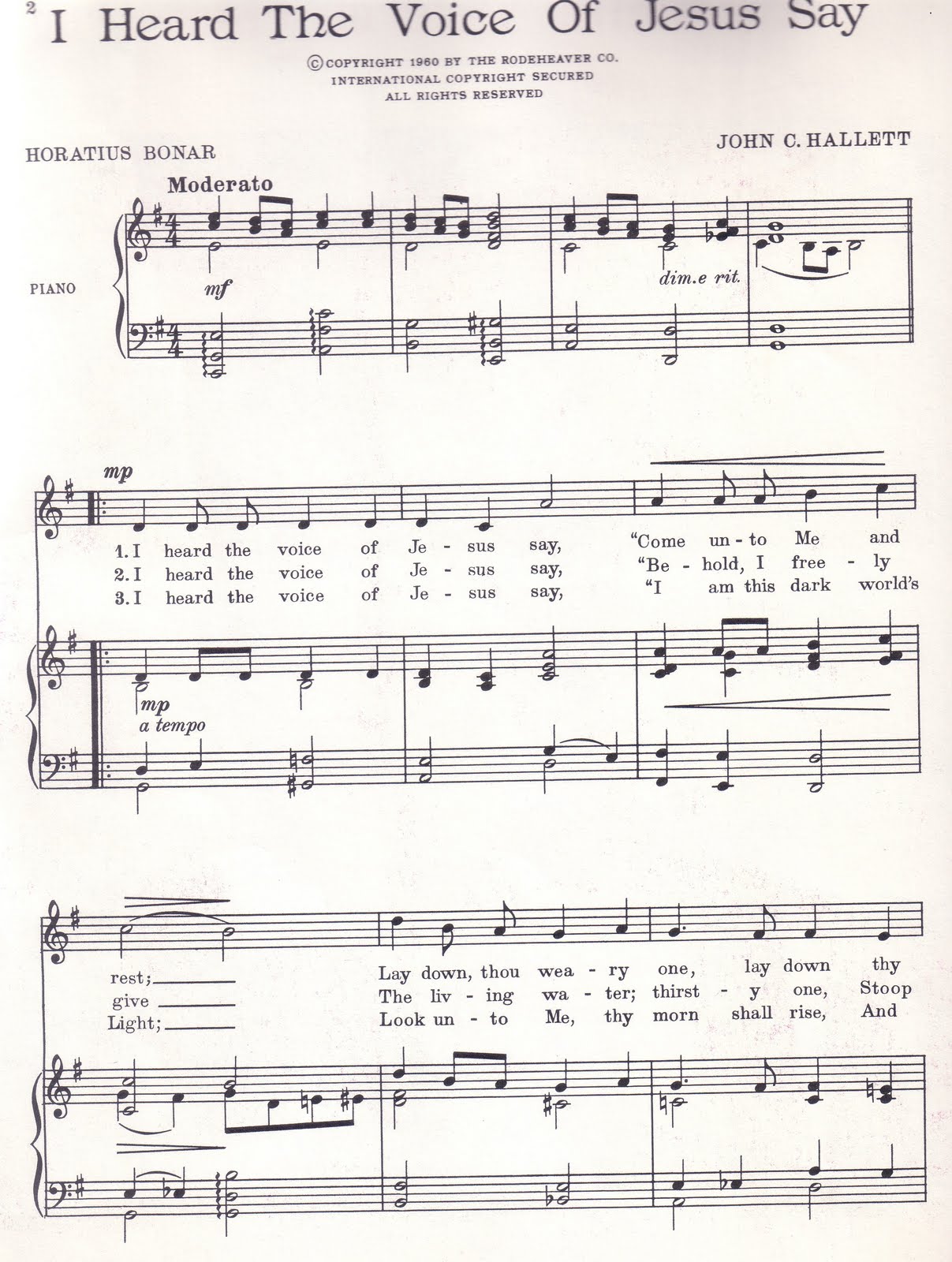 Music2theWorld: "I Heard the Voice of Jesus Say"