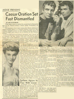 Held Over! Newspaper Movie Ads: 1954 Julius Caesar article