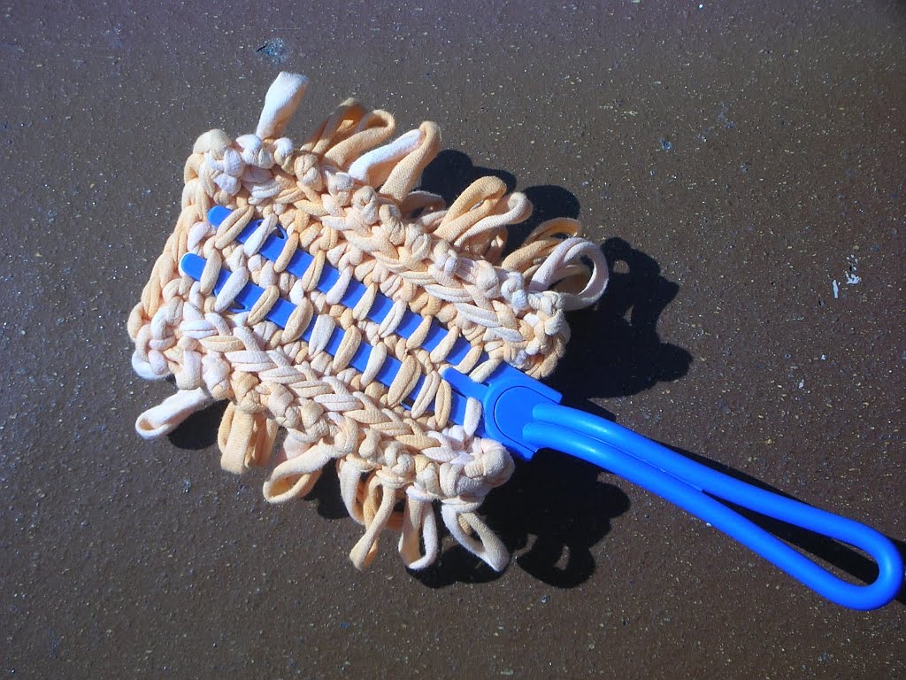 Verdigris Knits: Reusable Duster - T-Shirt Yarn Version