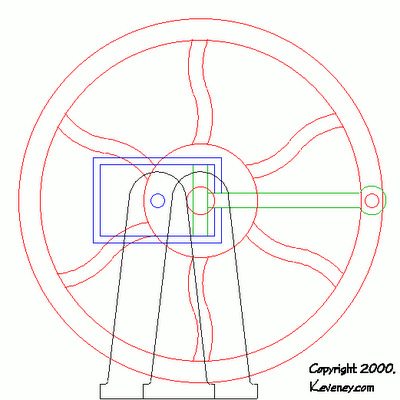 Mechanical Engineering: revolving cylinder engine - animation