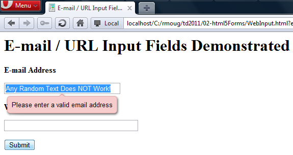 Inspired by Actual Events: HTML5 Form Field Validation