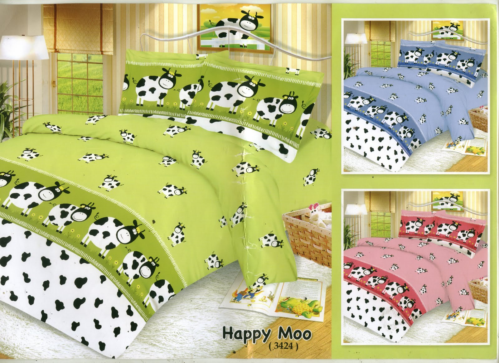 SPREI ADEM: Motif Sapi Lucu...Moooo