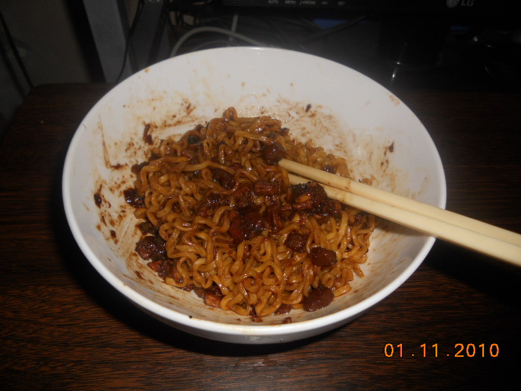 Journey in My Kitchen: Ja Jang Myun (Korean noodles in a black bean sauce)