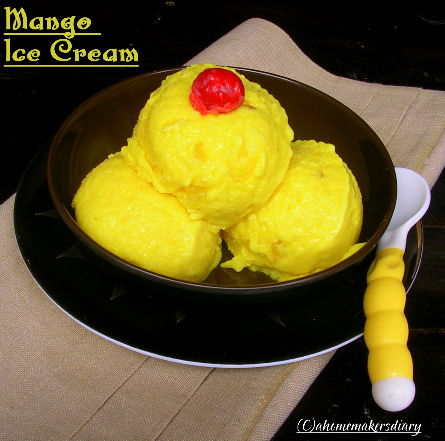 Mango Ice Cream - A Homemaker's Diary