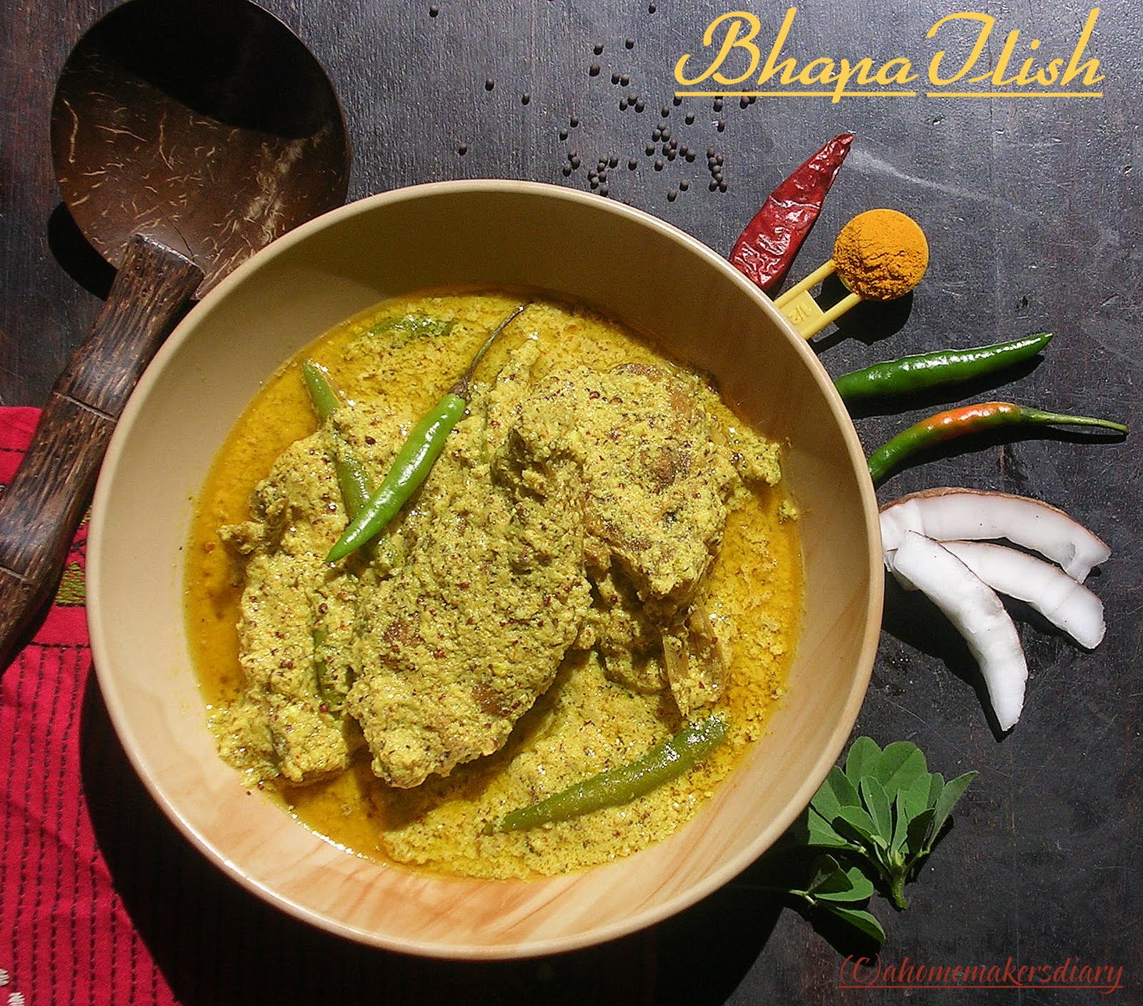 Bhapa Ilish (Steamed Hilsa in Mustard based Gravy) - A Homemaker's Diary