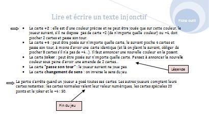 Fiches-outils du cours de français: Le texte injonctif