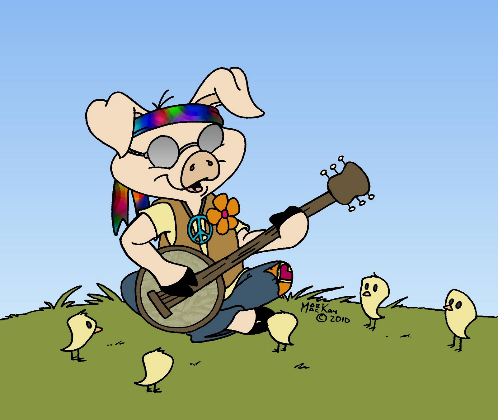 Dueling Banjo Pigs: Mark MacKay: Hippie Banjo Pig