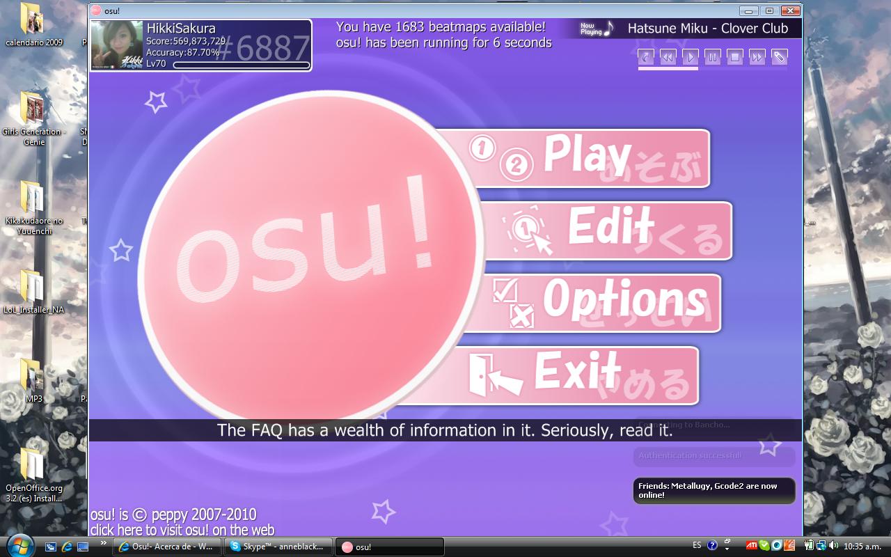 Osu! Un juego musical que pone a prueba tu coordinación.