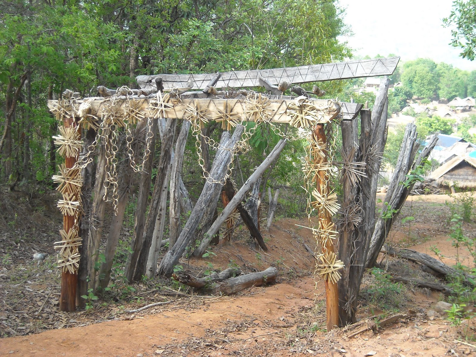 McLeanCamino: Main spirit gate to Akha village contains warning ...