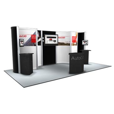 Trade Show Display Booths: AutoCAD 20' Inlines Trade Show Display