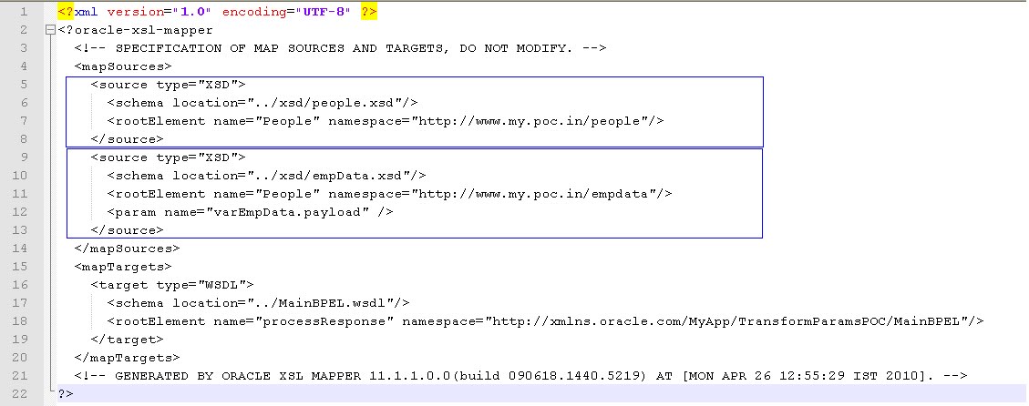 Tech Learnings Using Xsl Parameters In Soa 11g