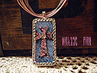 Southern Galz Boutique: Vintage Pink Funky Cross Domino Necklace
