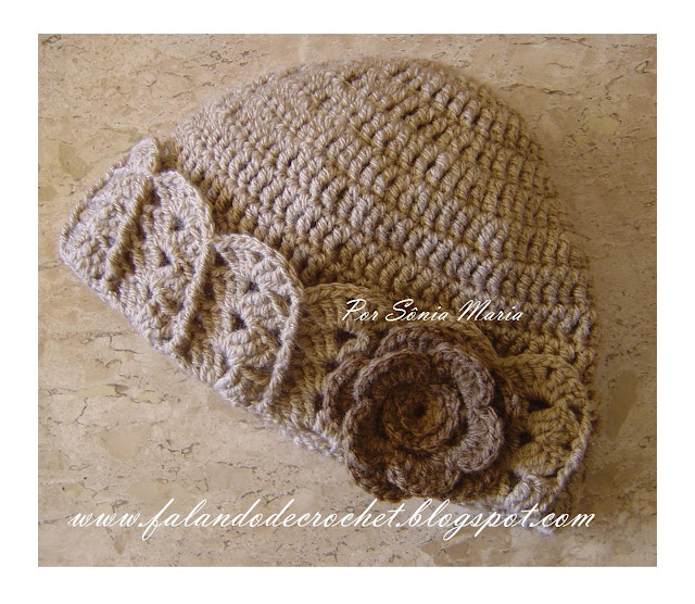 GORRO DE CROCHET BEGE COM PASSO-A-PASSO