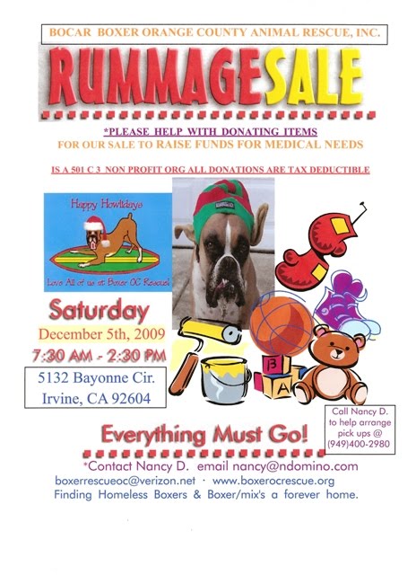 BOXER ORANGE COUNTY ANIMAL RESCUE: BOCAR is having a Rummage Sale ...