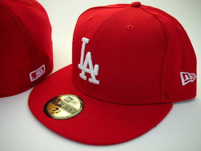 New Era Dodgers Cap: Red New Era Dodgers Cap: Genuine Merchandise