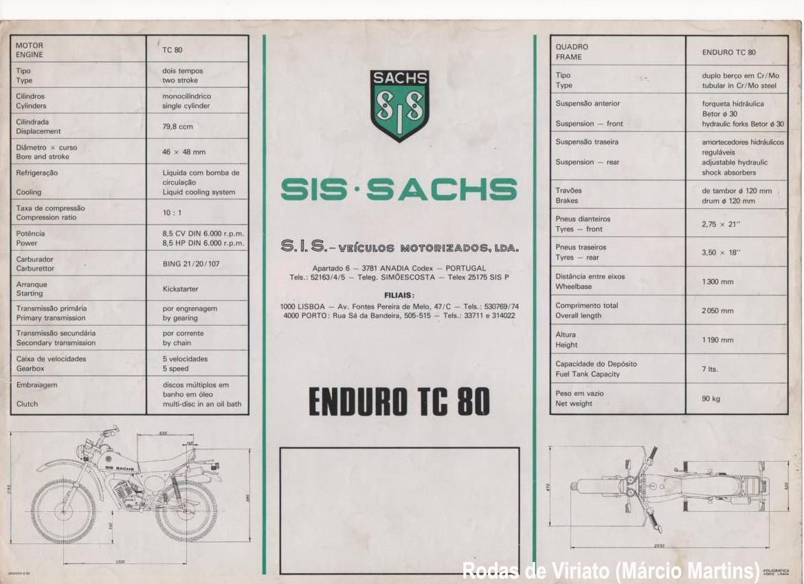 SIS Sachs TC 80 - Folheto publicitário