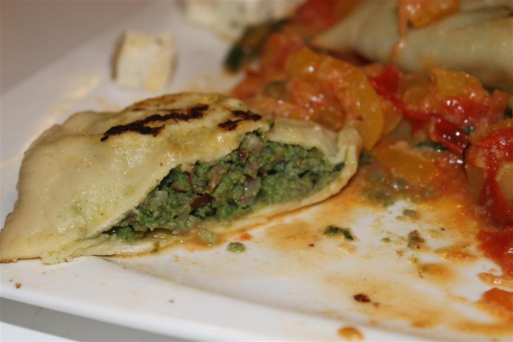 Dont be a nit: Swabian maultaschen on mediterran parmigiano vegetables ...