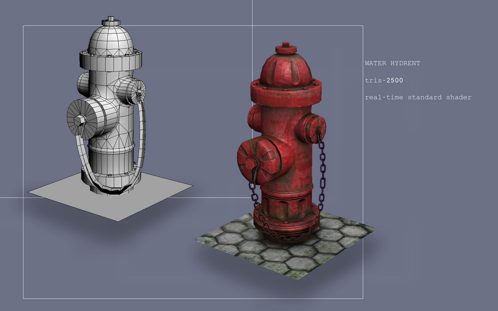 3D MODELING WORKS: Water Hydrent (low poly prop)
