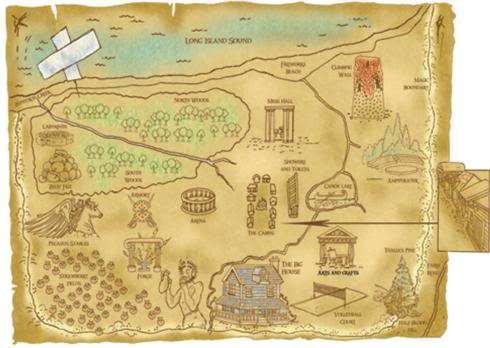 Percy Jackson & Os Olimpianos: Mapa do Acampamento Meio-Sangue e Olímpo