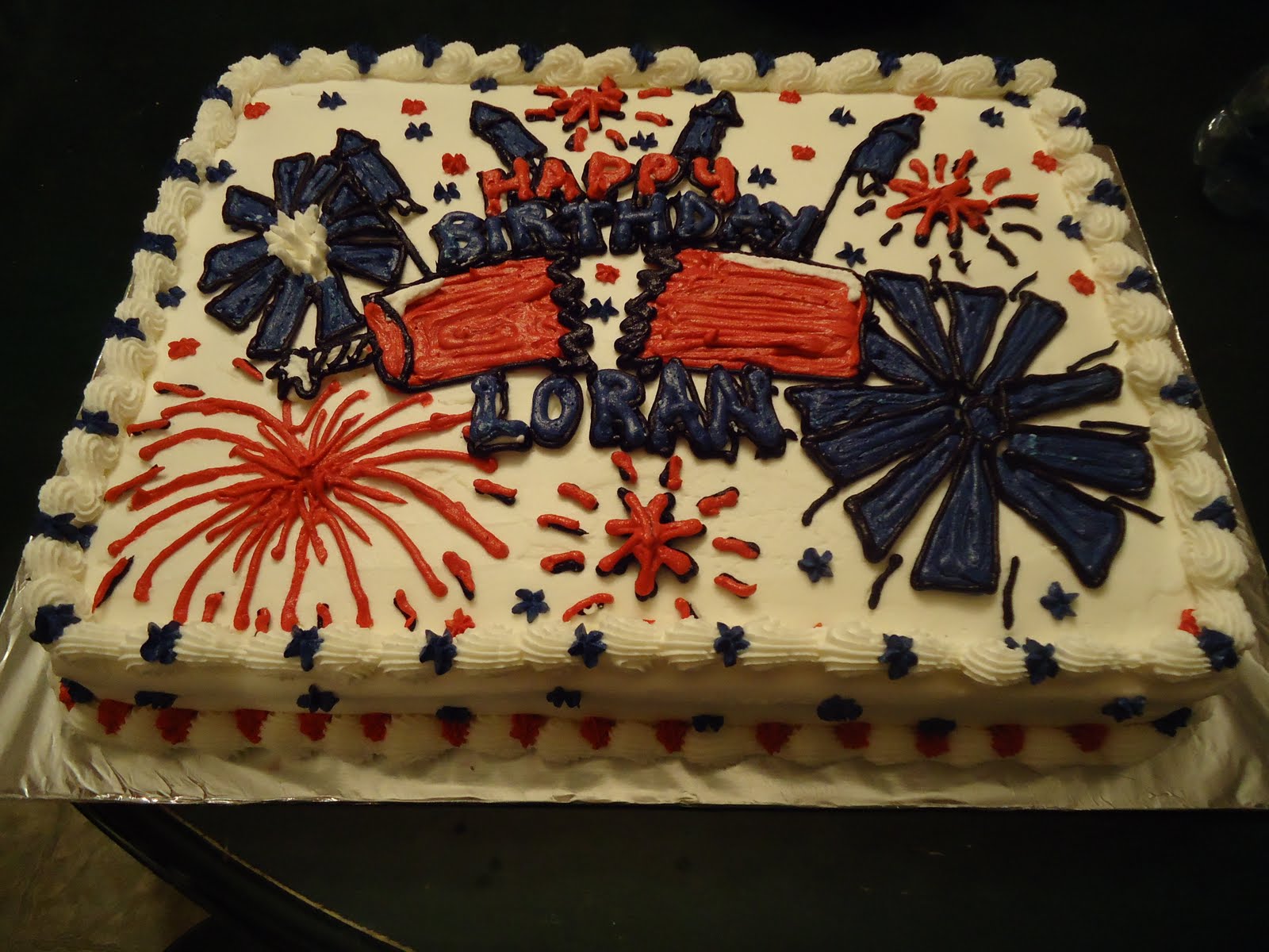 Cat's Cake Creations: Fireworks Birthday Cake