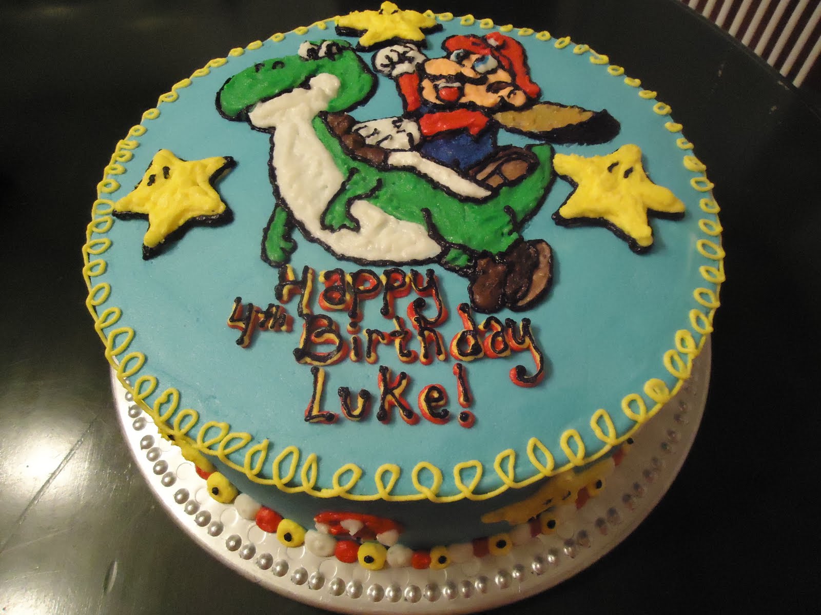 Cat's Cake Creations: Super Mario and Yoshi Birthday Cake