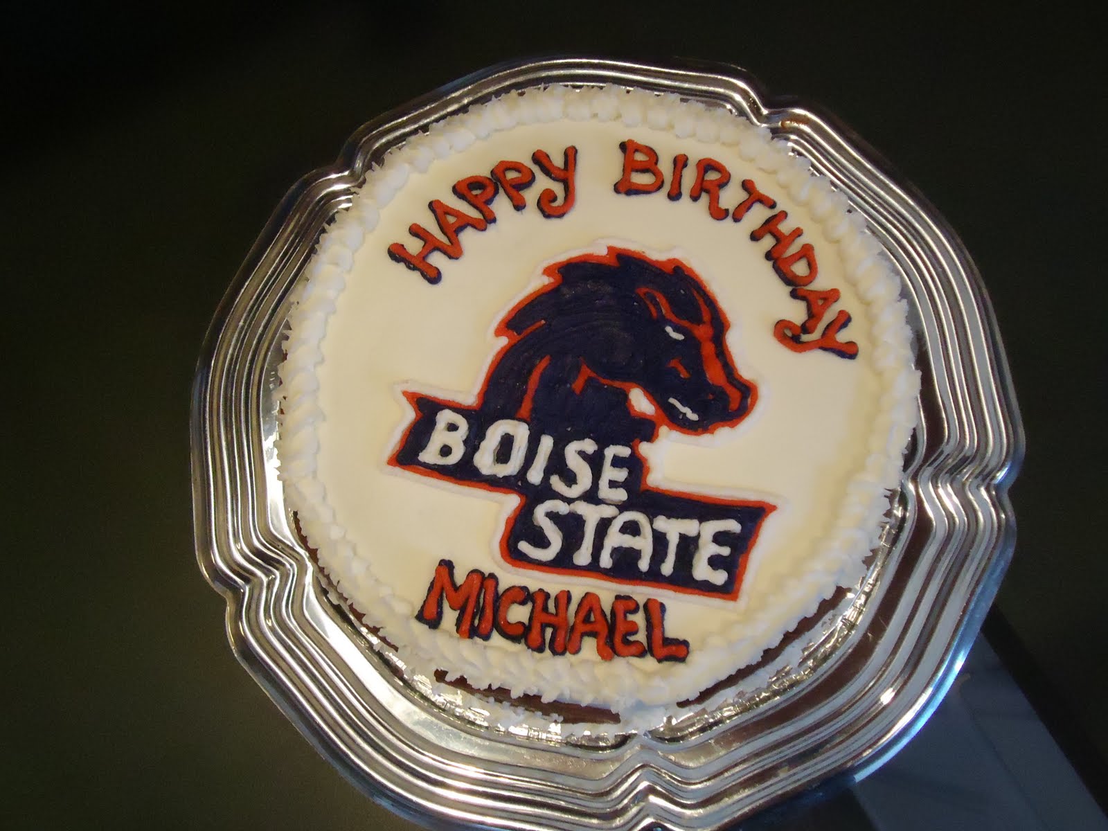 Cat's Cake Creations: BOISE STATE FOOTBALL BIRTHDAY CAKE