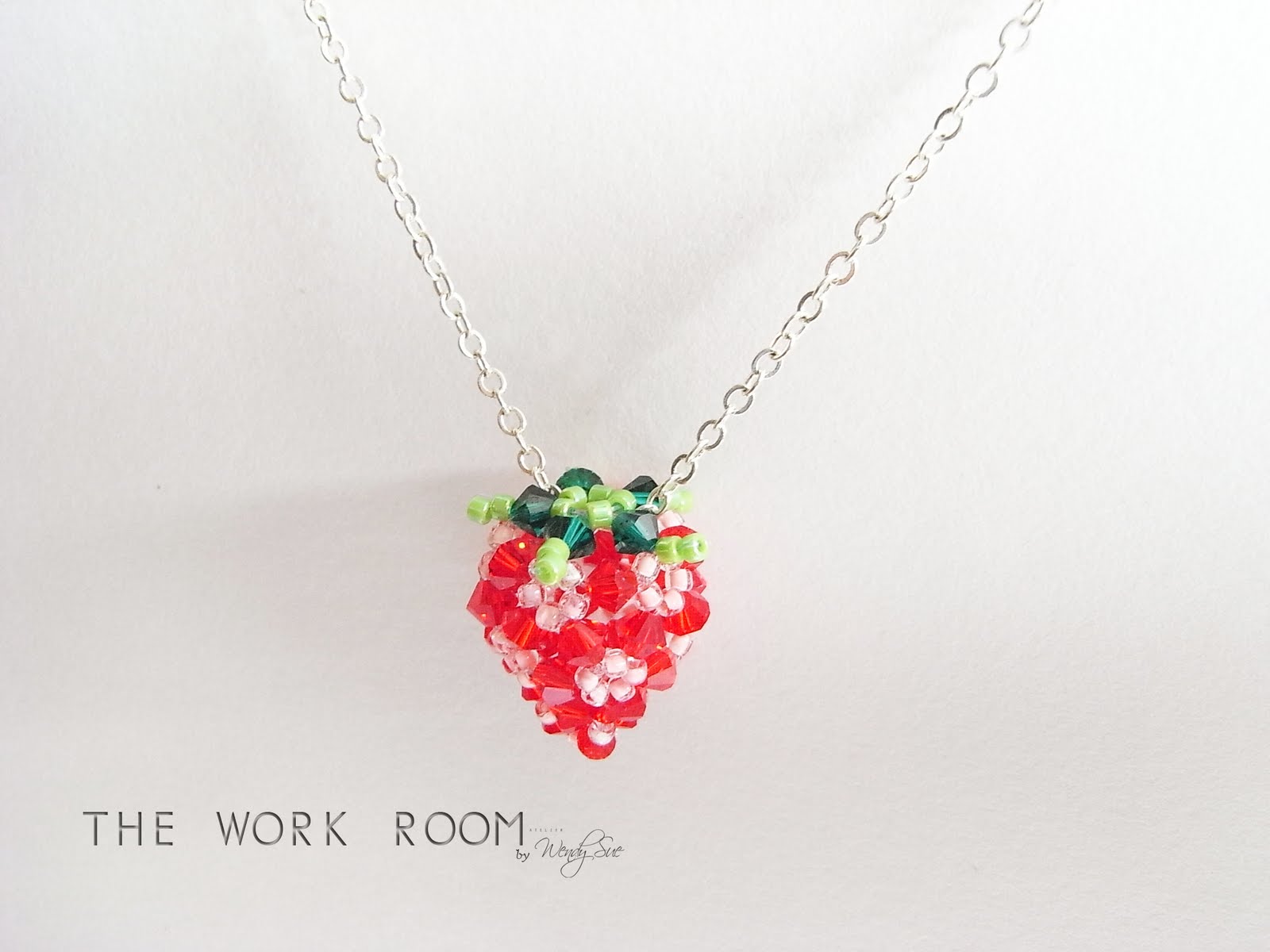 The Work Room: TWR042 Beaded Strawberry Pendant Tutorial