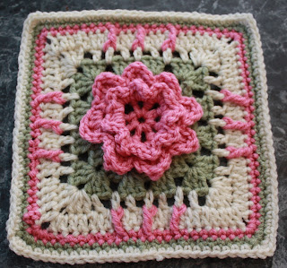Sunshine and Whimsy: 8" Flower Garden Afghan Square