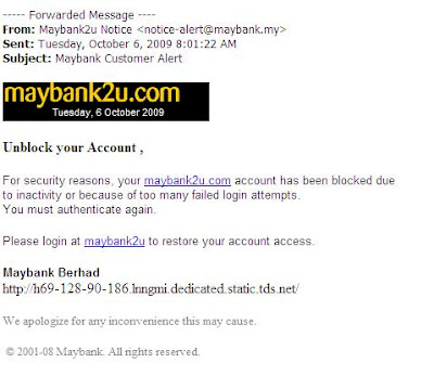 ~ My Life My Memories~: :: Another Maybank Phishing Scam