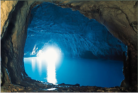 BEAUTIFUL ISLAND: The Blue Cave in The Blue Water