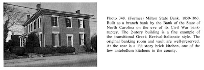 Caswell County North Carolina: Milton State Bank Building