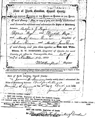 Caswell County North Carolina: Marriage License: Bedford Jackson Page ...