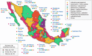 Mexico: mapa economico de mexico