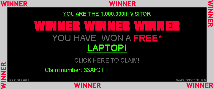 affixlabelhere: You are the 1,000,000th Visitor! Click Here!!