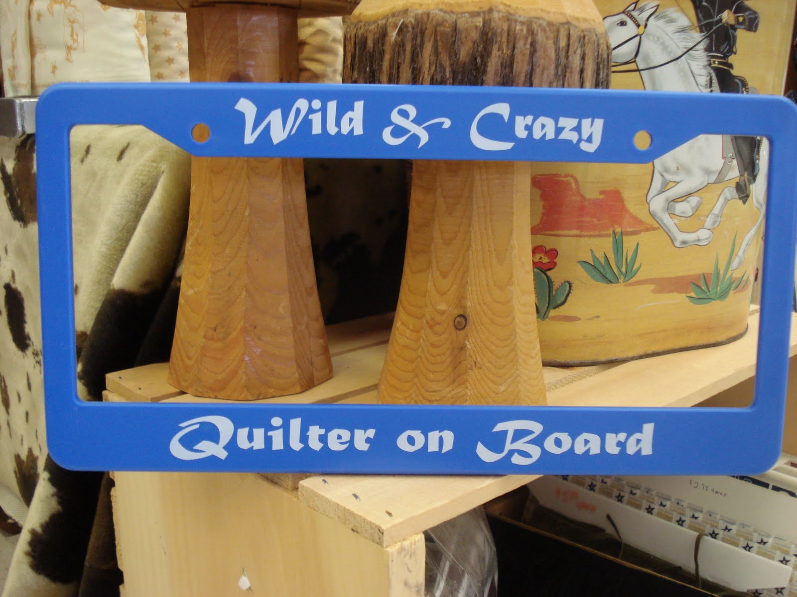 Sewing on the Moon: Quilters' License Plate Frames are in the Store!