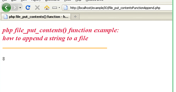 Php By Example Php File Put Contents Function How To Append A