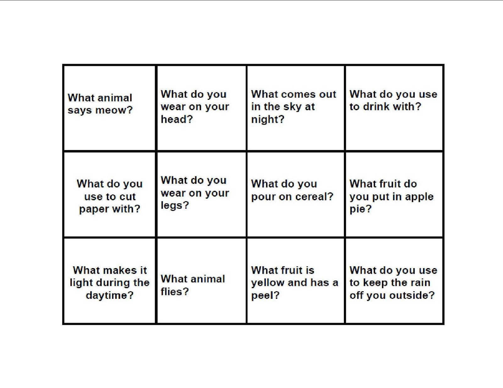Speech Therapy with Miss Nicole: Language BINGO