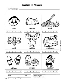 Speech Therapy with Miss Nicole: M initial words