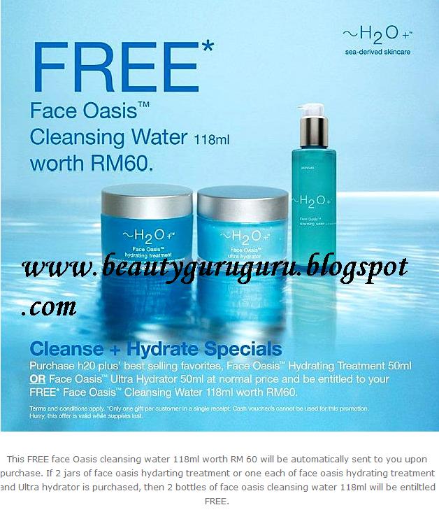 Beauty Guru-Guru: H20 Free Face Oasis Cleasing Water with purchase