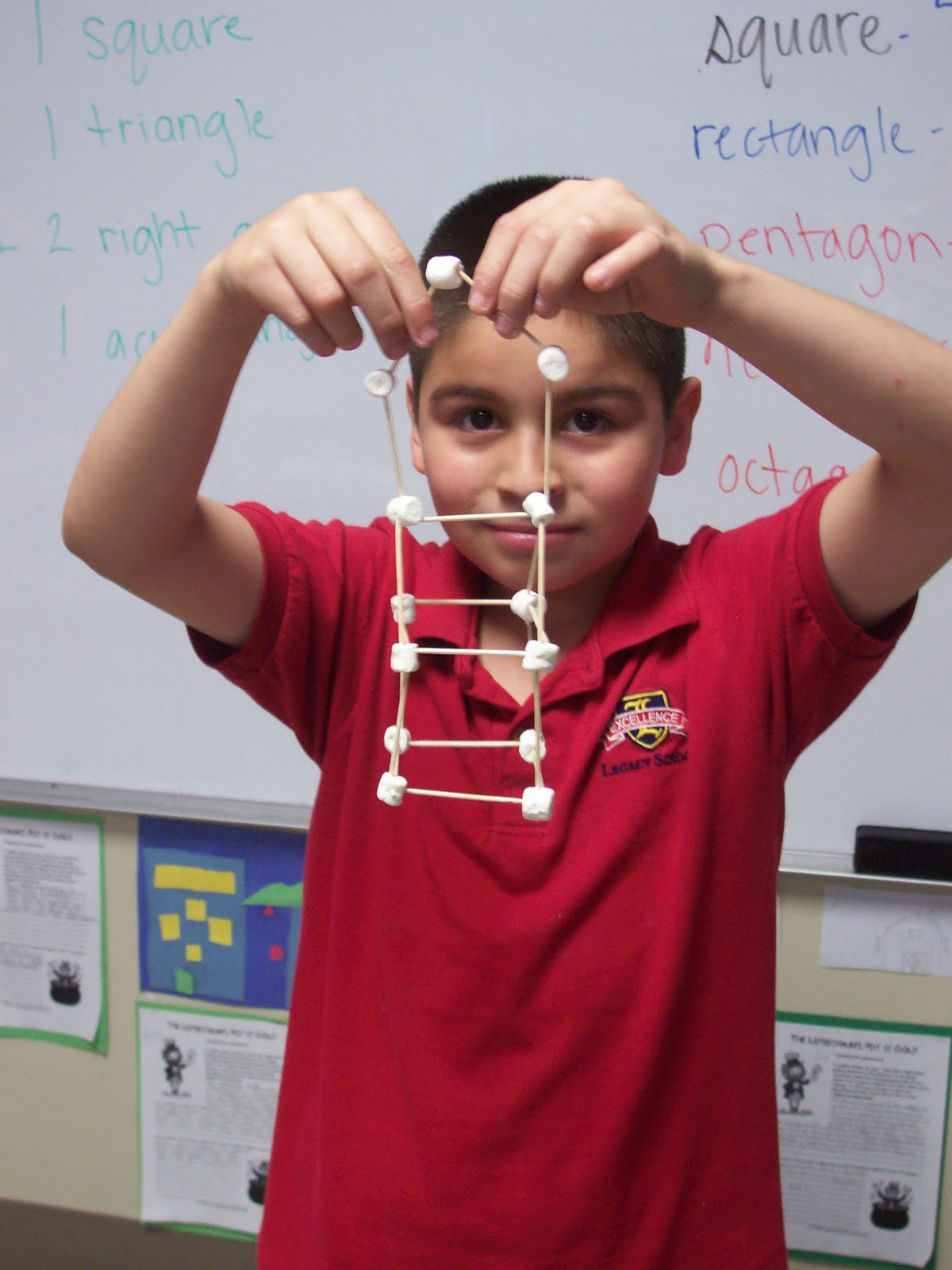 Miss Bond's 3rd Grade: Geometry with marshmallows and toothpicks