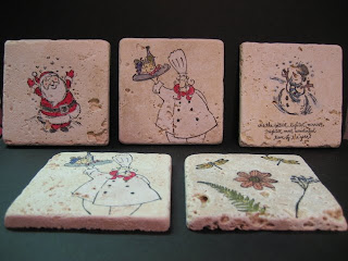 Sarah's Stamping Corner: Hand Stamped Tile Coasters