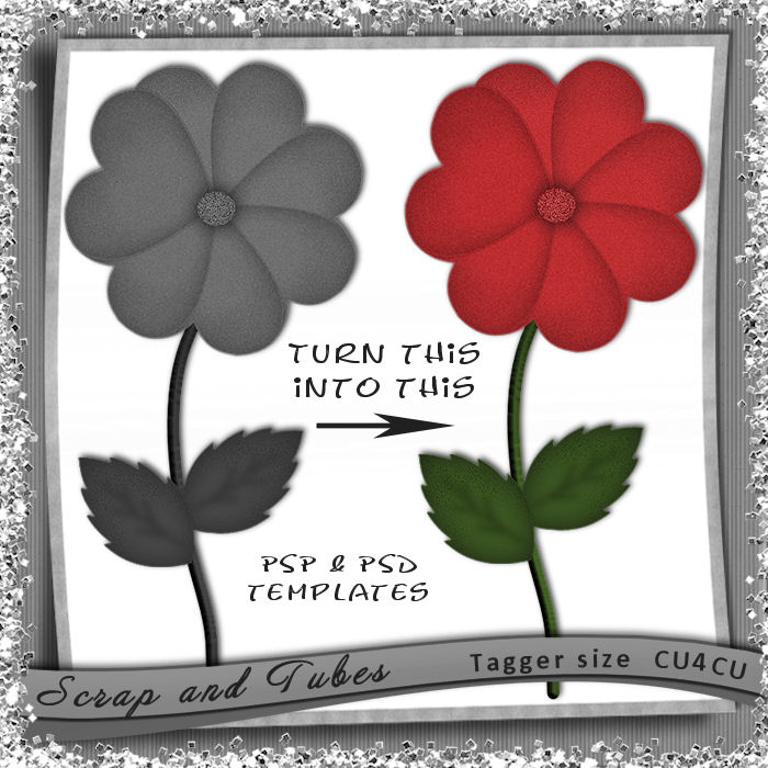 Freebie - Hearts Flower Template (CU4CU) | Scrap and Tubes Designs