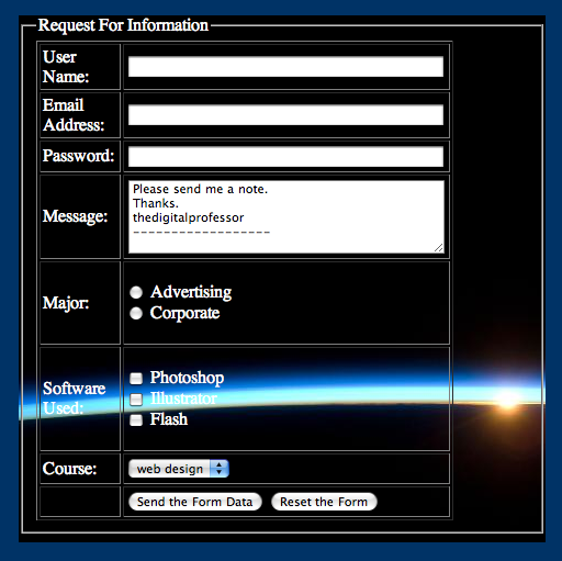 WEB DESIGN I Web Design Fundamentals Week 13 Web Page Form Design WEB DESIGN I Web Design Fundamentals Week 13 Web Page Form Design