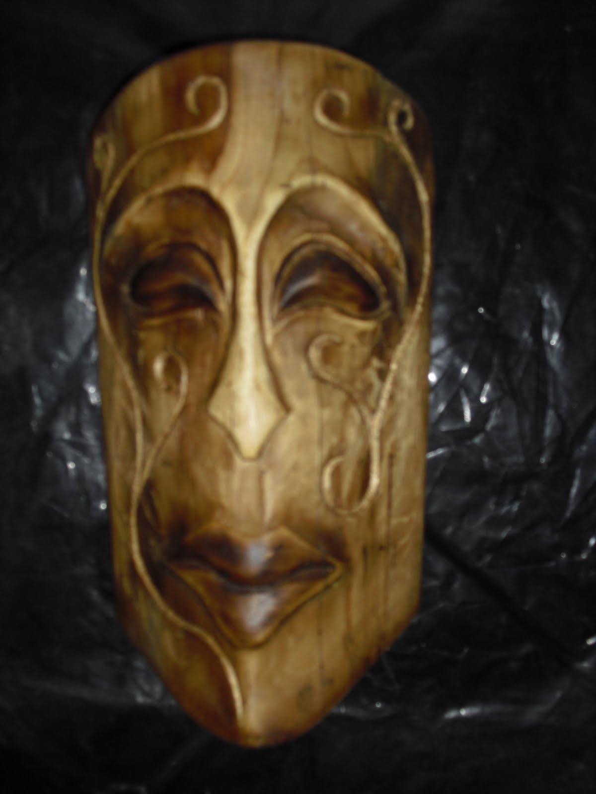 TALH'ARTE arte em madeira: mascara entalhada em madeira teka, entalhe ...