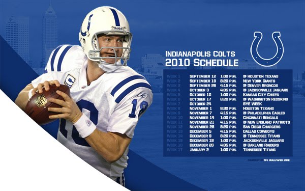 NFL Wallpaper Zone: Indy Colts 2010 Schedule Wallpaper - Peyton Manning