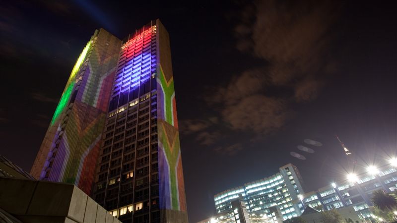 SABC Building dons the National Flag... ~ Nybbles and Bytes